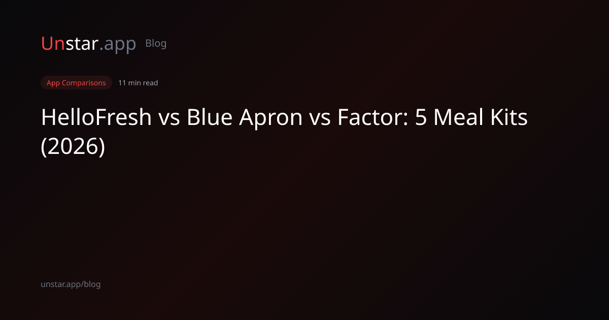 HelloFresh vs Blue Apron vs Factor: 5 Meal Kits (2026) | Unstar.app Blog